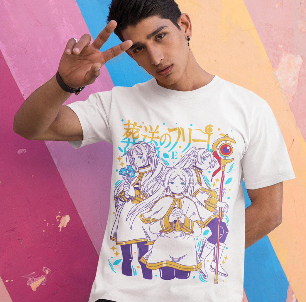 Frieren T-Shirt Beyond Journey's End Fern Stark Girl Anime Gifts Shirt ...