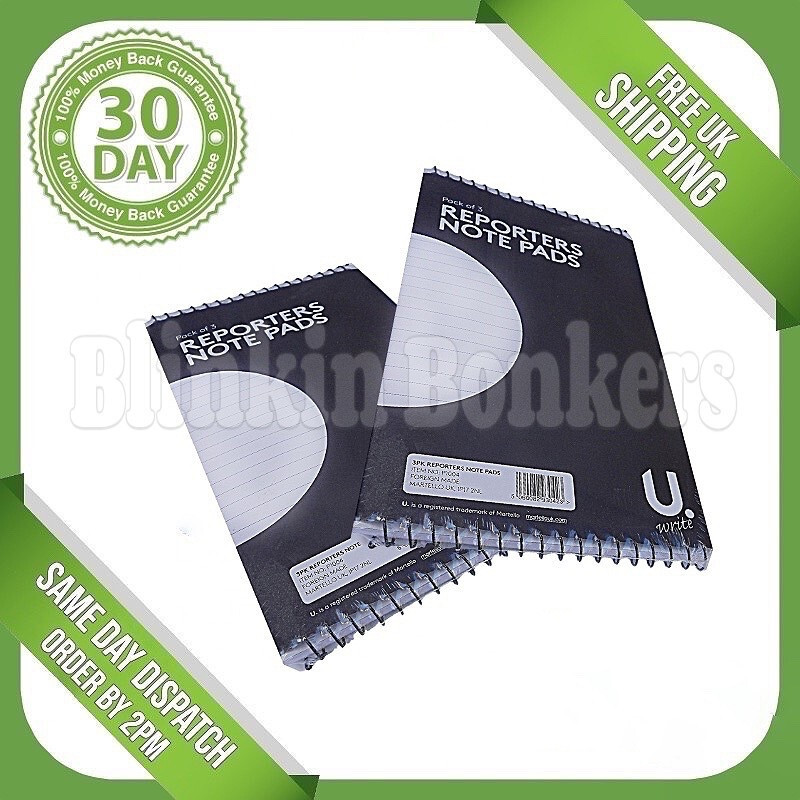 PACK OF 6 REPORTERS NOTE PAD SPIRAL SHORTHAND NOTEBOOK NOTEPAD PAPER ...