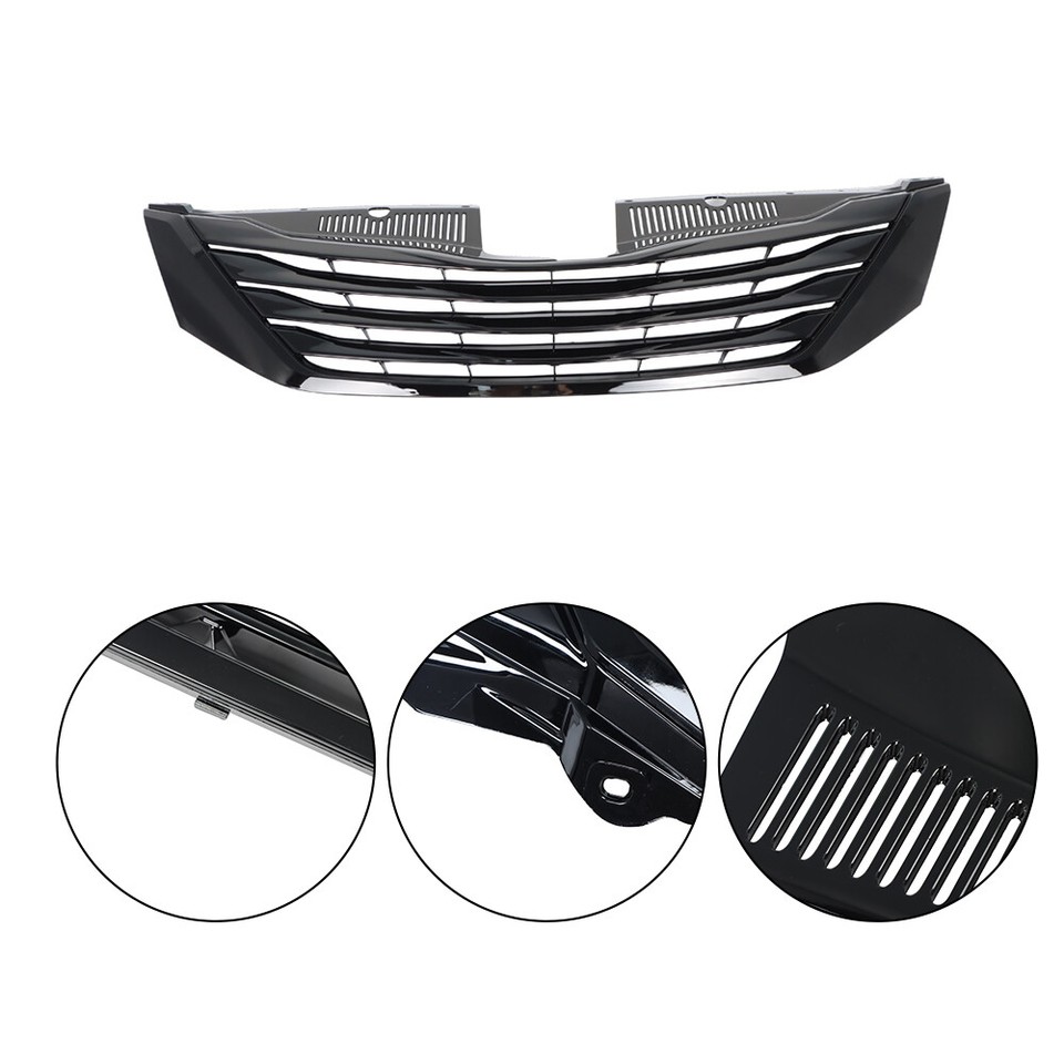 Fit For Toyota Sienna 2011-2017 Front Upper Grille Gloss Black ...