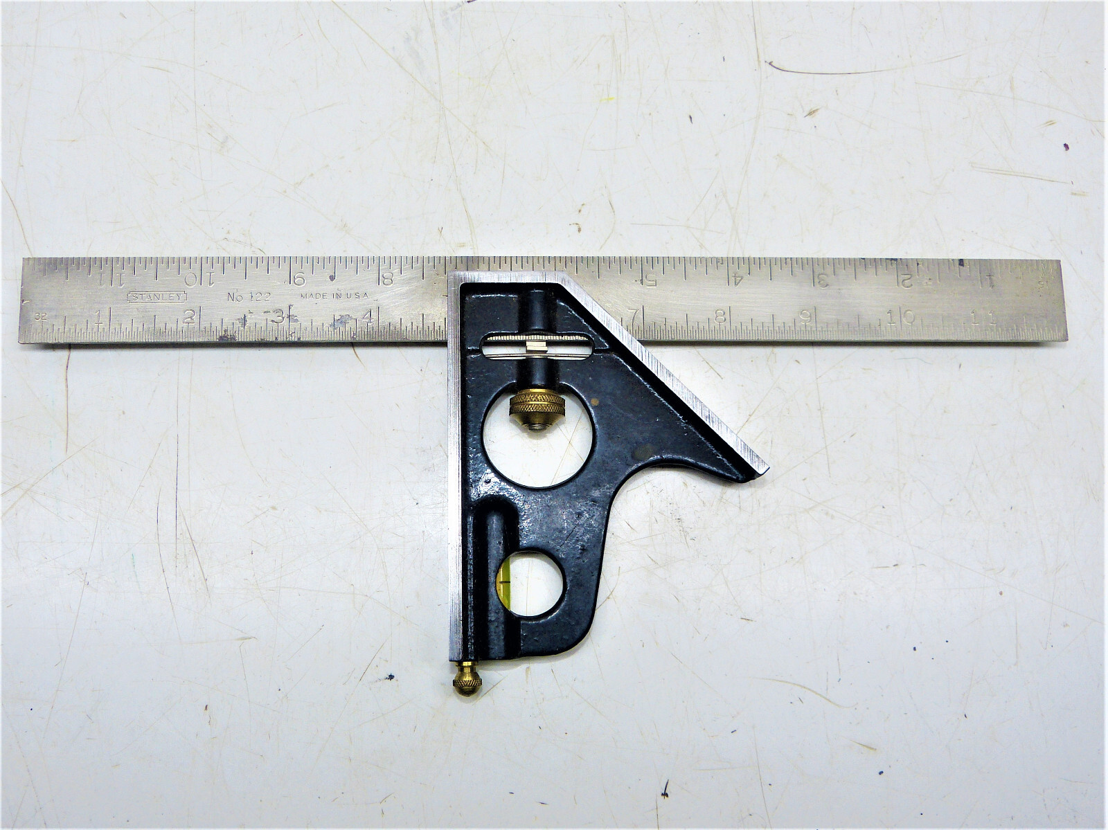 Vintage Stanley No. 122, 12" Combination Square w/ Level & Scribe ...