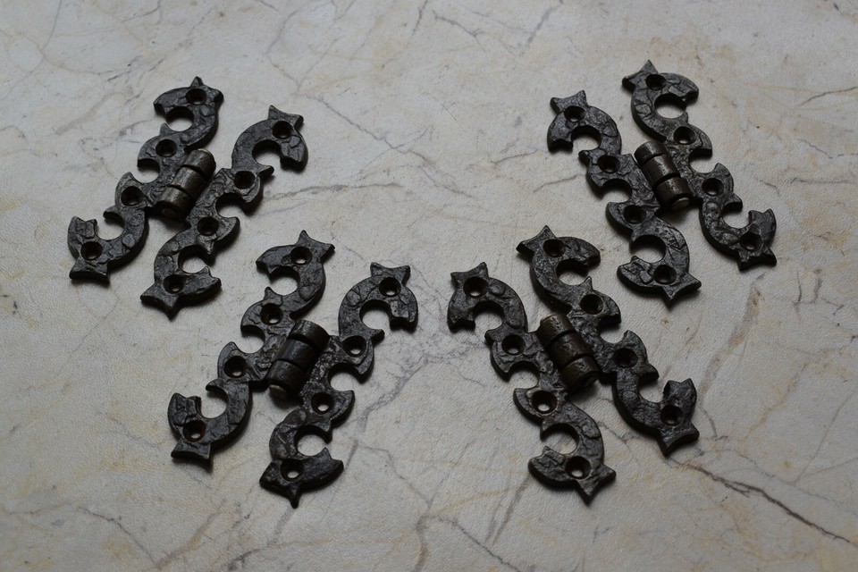 cast Iron French Gothic gate door tool box trunk chest hinges Barn ...