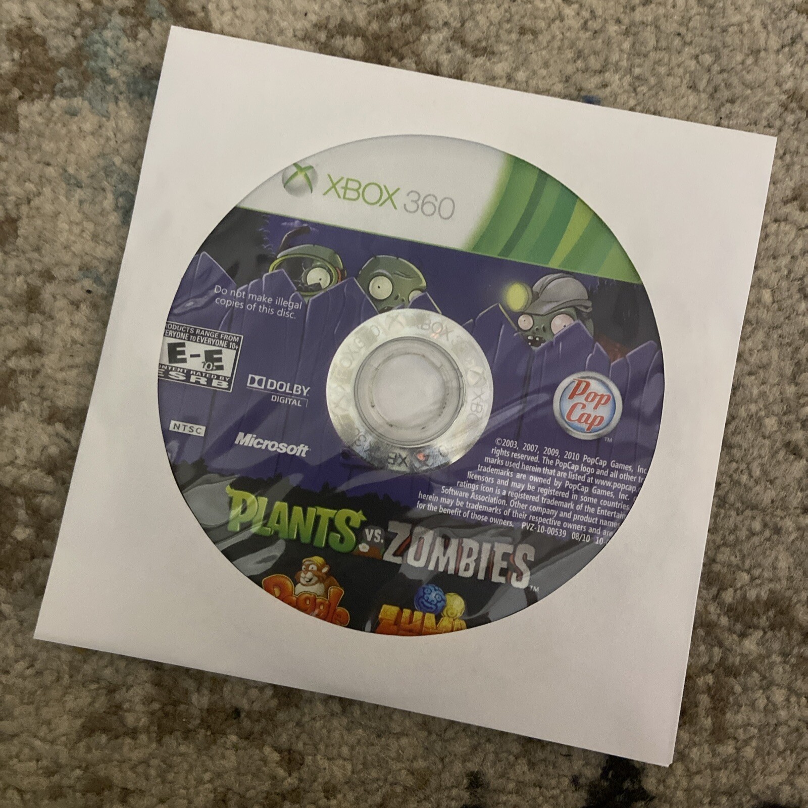 🔥 Plants vs. Zombies (Xbox 360, 2010) Good Disc Only! See Description ...