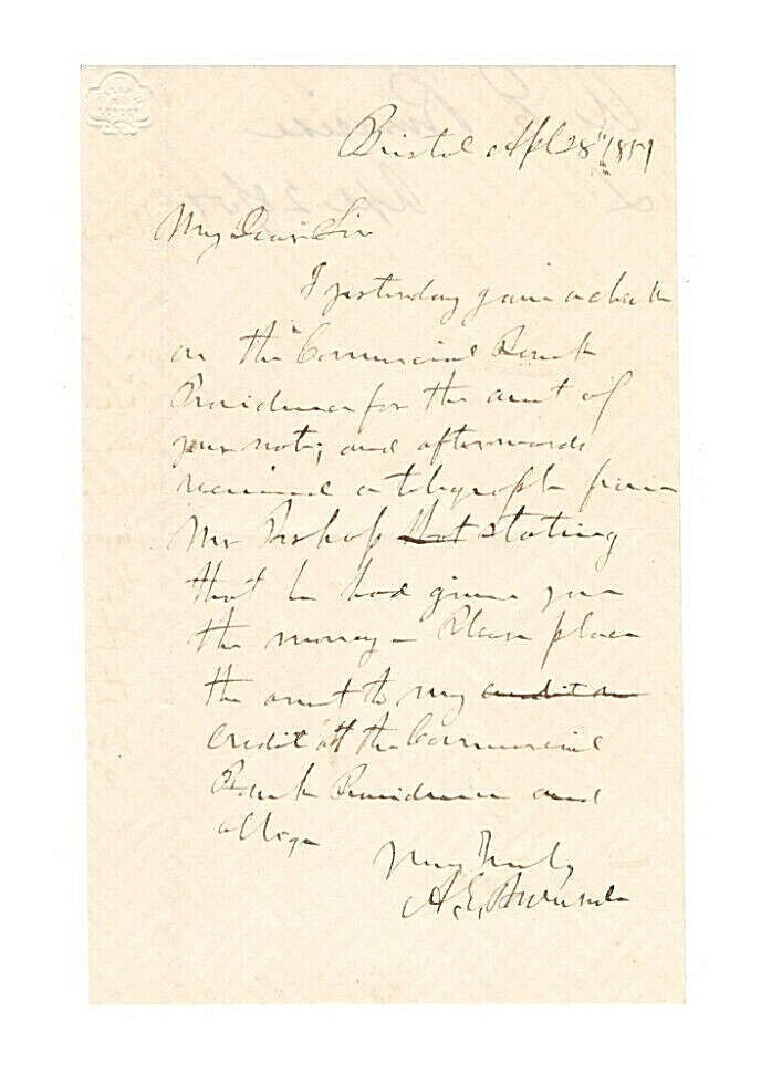 Ambrose Burnside Autograph Letter (1857) + Cabinet Photo - Sharp ...
