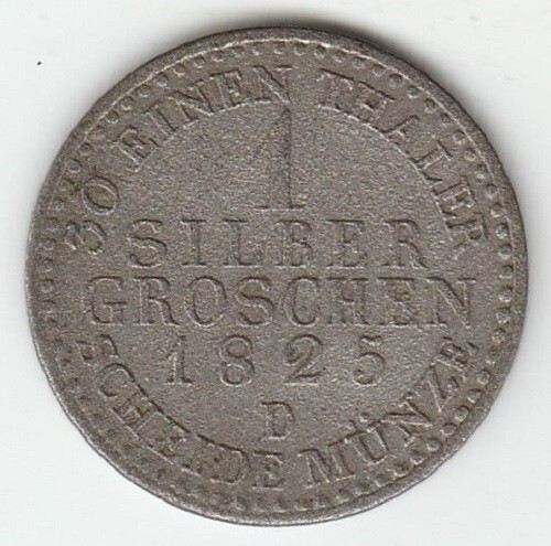 1825-D German States Prussia Silver Groschen Better Date Free Shipping ...