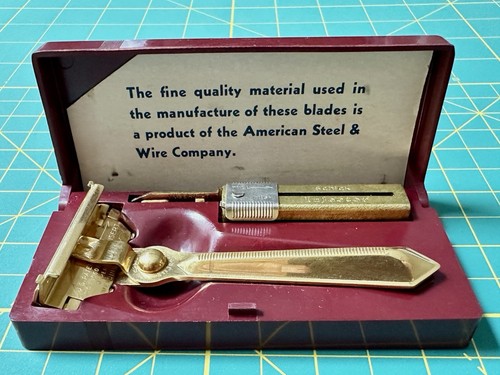 Vintage 1934-35 Schick Injector TYPE D Rare SE Safety Razor Set w/ Case ...