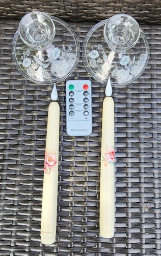 Vintage Avon Lead Crystal Hummingbird Candlestick Holders W/2 LED ...