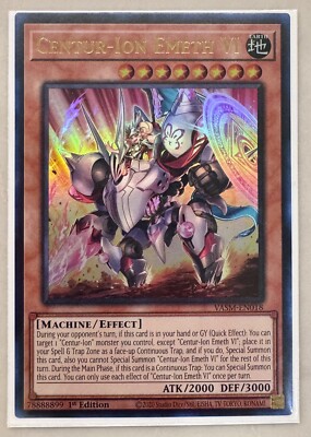 Centur-ion Emeth VI Ultra Rare 1st Edition VASM-EN018 Yugioh Pack Fresh ...