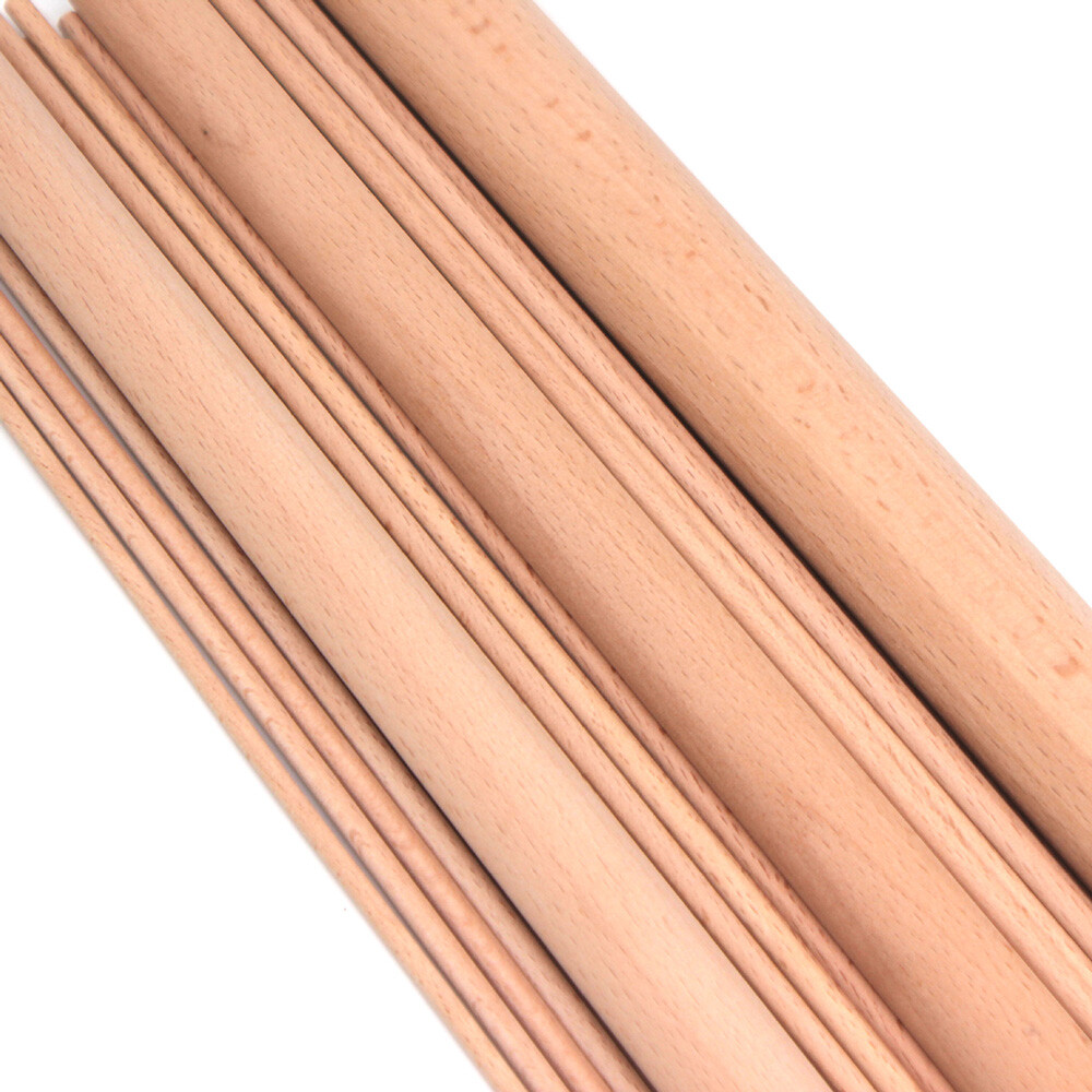 Round Balsa Wood Sticks Unfinished Beech Wooden Rods for DIY Model ...