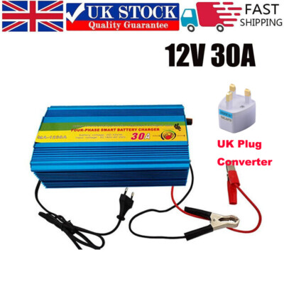 12V 10/30A LCD Smart Battery Charger for Caravan Campervan Motorhome ...