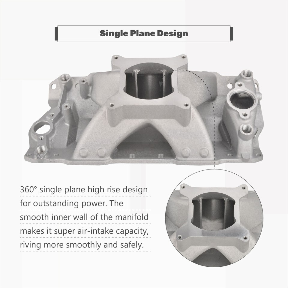 1957-1995 Small Block Chevy SBC 350 400 Aluminum Single Plane Intake ...