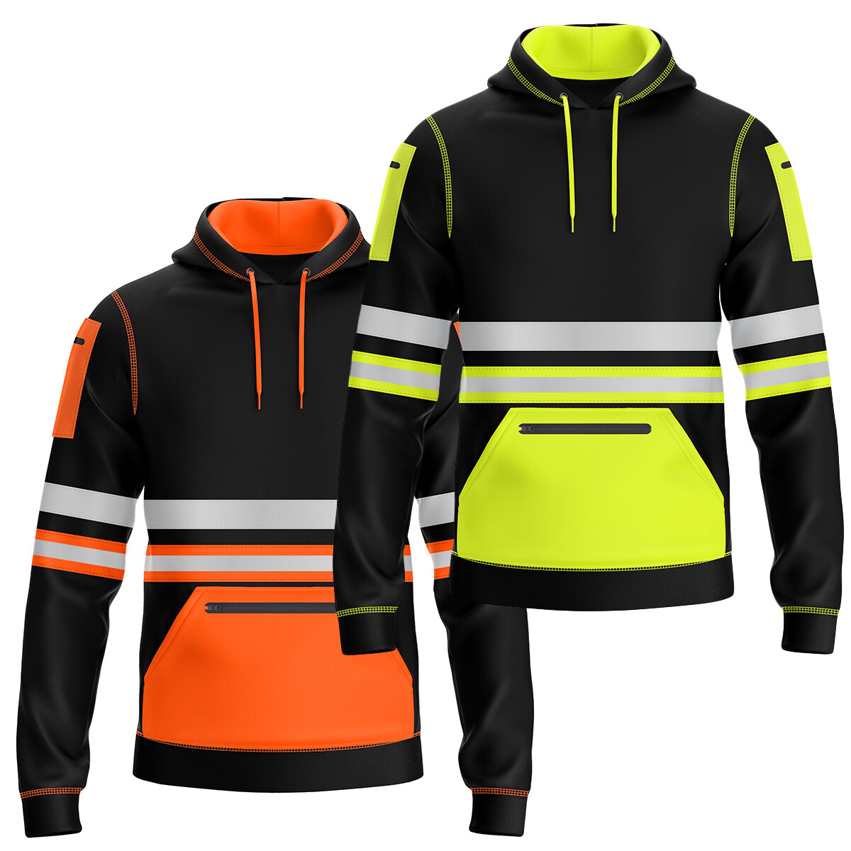 Hi Vis Viz High Visibility Safety Work Security Pocket Pullover ...