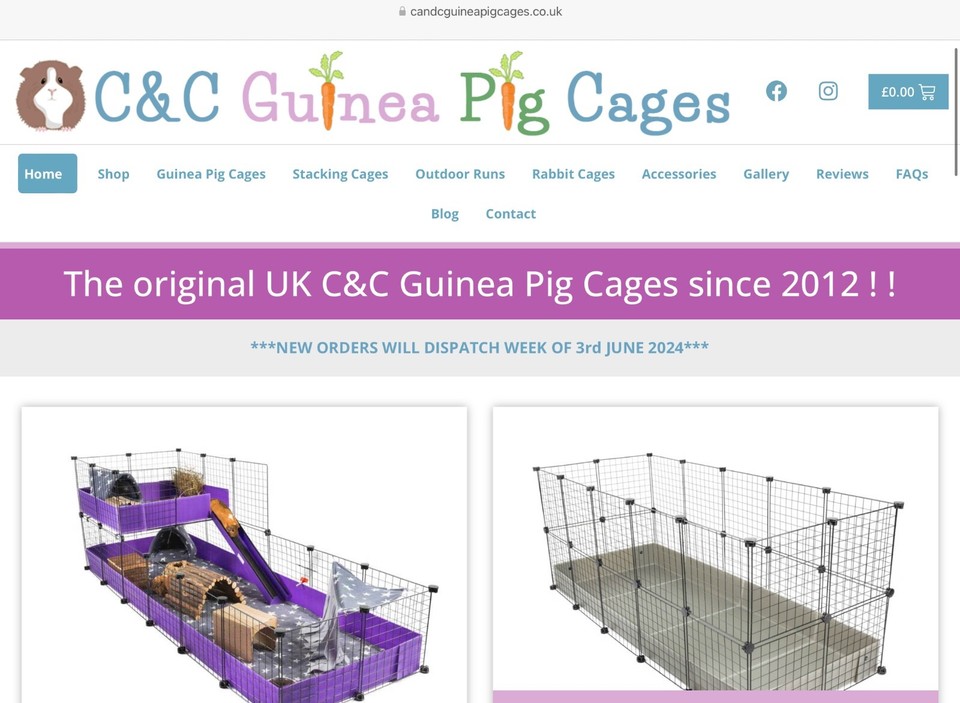 C&C indoor 2x5 grid rabbit cage, new, large, modular, easy access, fast ...