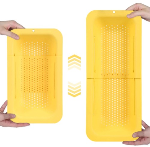 Adjustable Yellow Colander by Blue Ginkgo - 3-in-1 Rinse, Drain, Dry | eBay