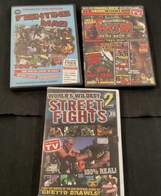 STREET FIGHTS, BUM HUNTS, FIGHTING MAD, 3 DVD's in case | eBay