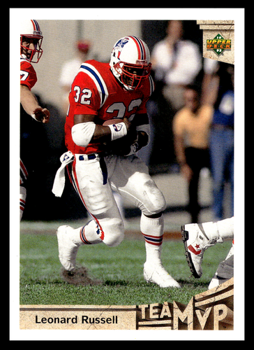 1992 Upper Deck Leonard Russell #371 New England Patriots MVP NFL ...