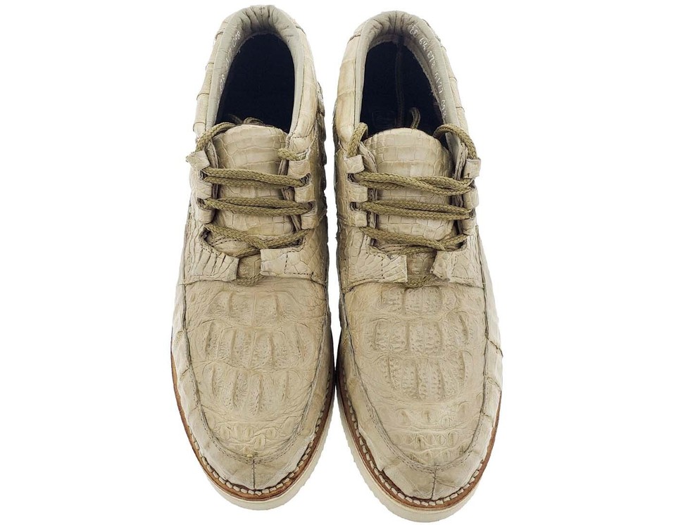 Mens Real Crocodile Skin Shoes Sneakers Leather Sand Laces Size 6, 6.5 ...