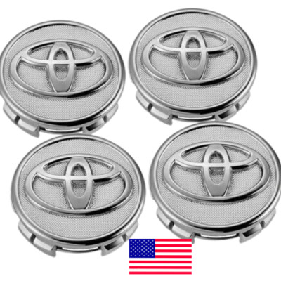 SET OF 4 TOYOTA WHEEL RIM RIMS CENTER HUB CAPS CHROME LOGO 57MM PRIUS ...