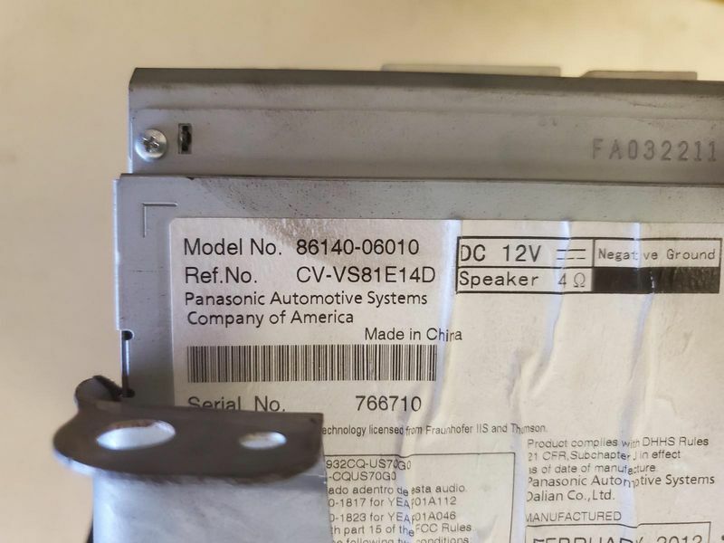 2012 2013 Toyota Camry Radio Display Receiver AM FM CD 57012 OEM 86140 ...