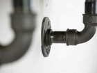 Steel Pipe Industrial Shelf Brackets Curved Style (Pair of Brackets ...