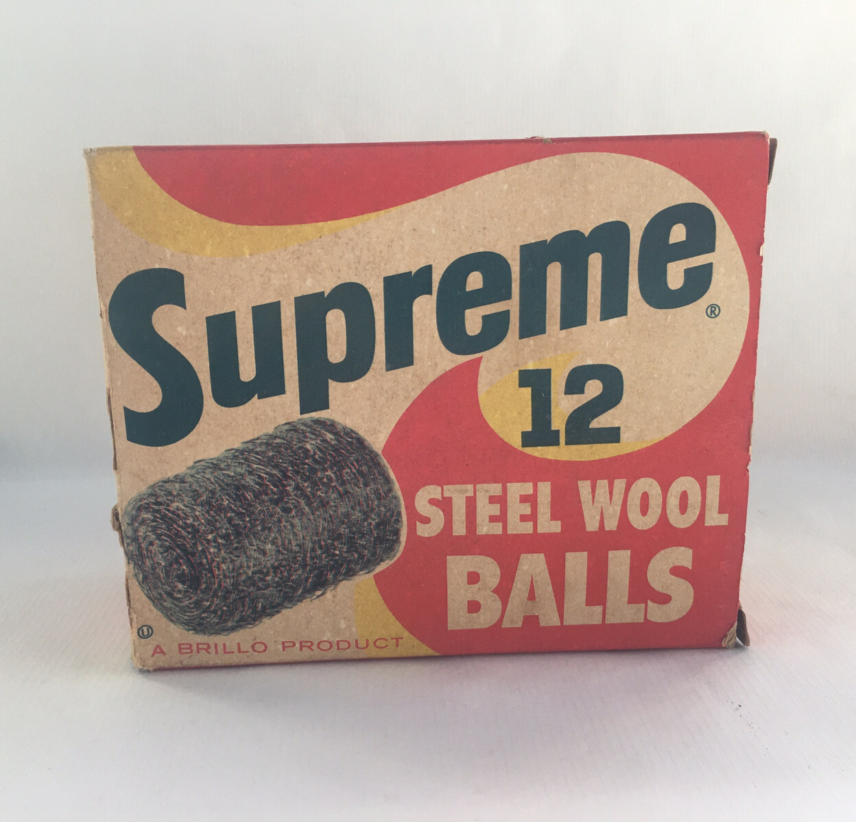 Vintage Supreme 12 Steel Wool Brillo Balls Pads Advertising Open Box ...