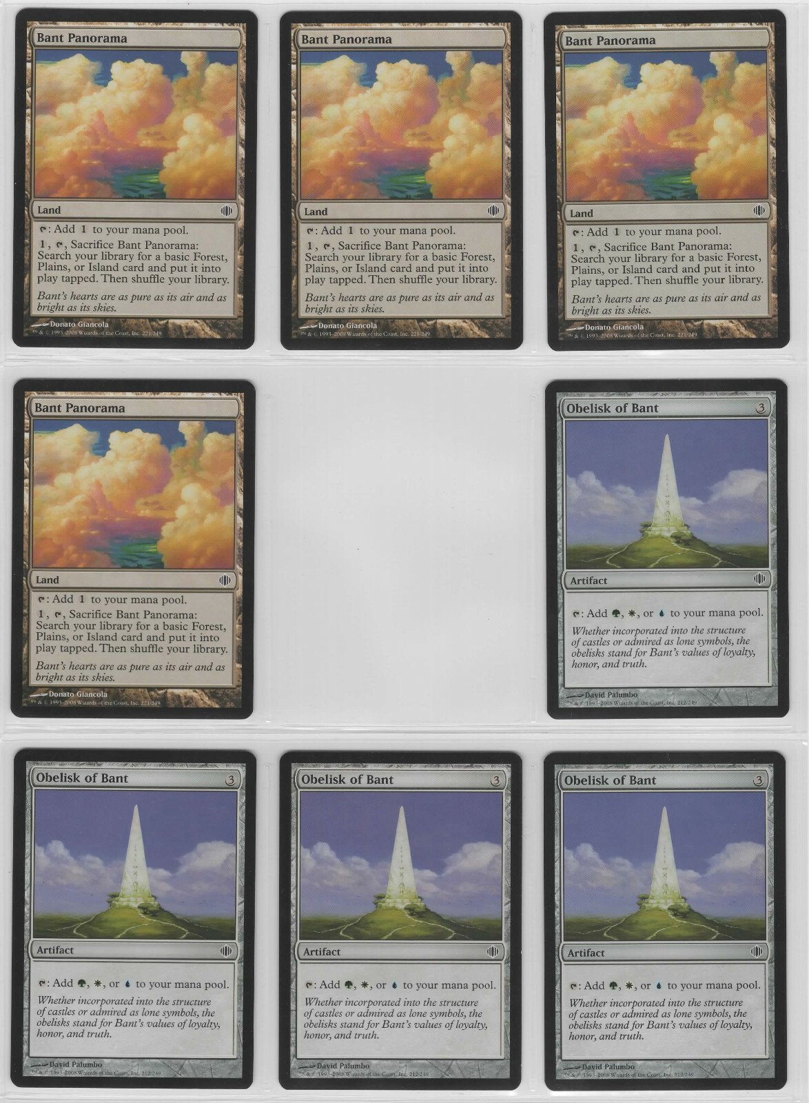 4x Jund Esper Grixis Naya Bant Panorama Obelisk Shards of Alara NM MTG ...