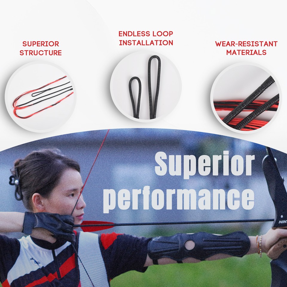 Bow String Archery Recurve for Recurve Long Bows, 14-16 Strands AMO 56 ...