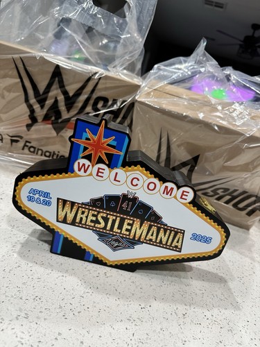 WWE Wrestlemania 41 Welcome Sign Mini Title Belt Replica Belt