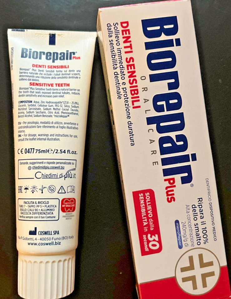Biorepair Plus toothpaste SENSITIVE Teeth -Made in Italy Exp 2029 NIB ...
