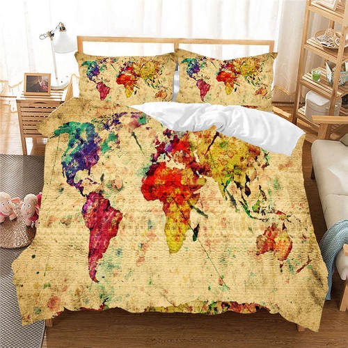 Symbolic Meaning Of Color Map 3D Quilt Duvet Doona Cover Set Pillow ...