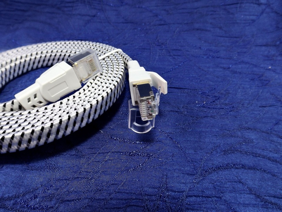 Cat8 6ft White Braided Cable | eBay