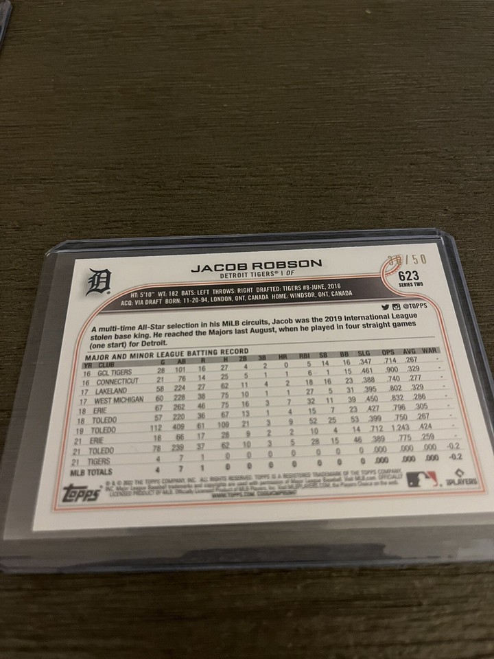 2022 Series 2 RC Red #623 Jacob Robson 36/50- Detroit Tigers | eBay