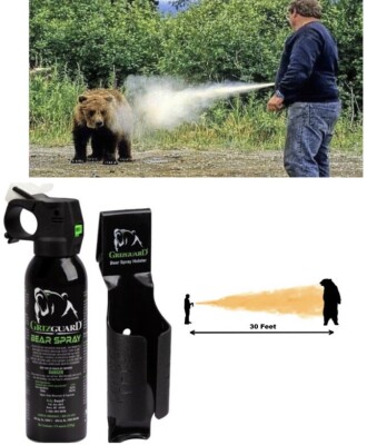 GRIZGuard 30 Feet BEAR Deterrent Repellent Spray 7. 9 oz GLOW CAP ...
