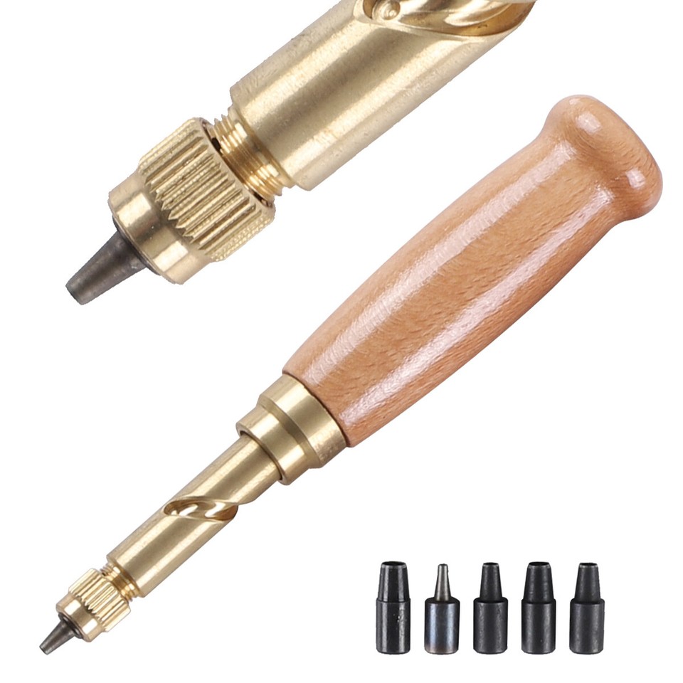 18PCS Vintage Leather Craft Tools Kit Stitching Sewing Beveler Punch ...