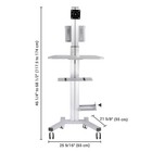 Aluminum PC Mobile Cart 4 Wheel Computer Monitor Stand Office ...