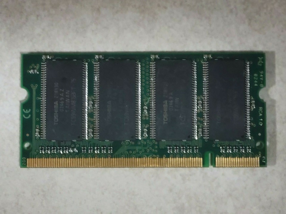 GENUINE TOSHIBA LAPTOP MEMORY RAM STICK 32M X 64 DDR SDRAM THLD25N21B75 ...