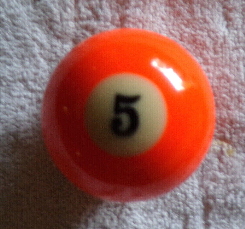 #5 FIVE POOL/BILLIARD BALL SHIFT KNOB 2 1/4" CUSTOM HOTROD-RATROD 3-4-5 ...