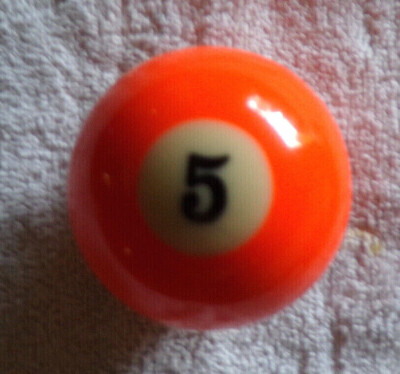#5 FIVE POOL/BILLIARD BALL SHIFT KNOB 2 1/4" CUSTOM HOTROD-RATROD 3-4-5 ...