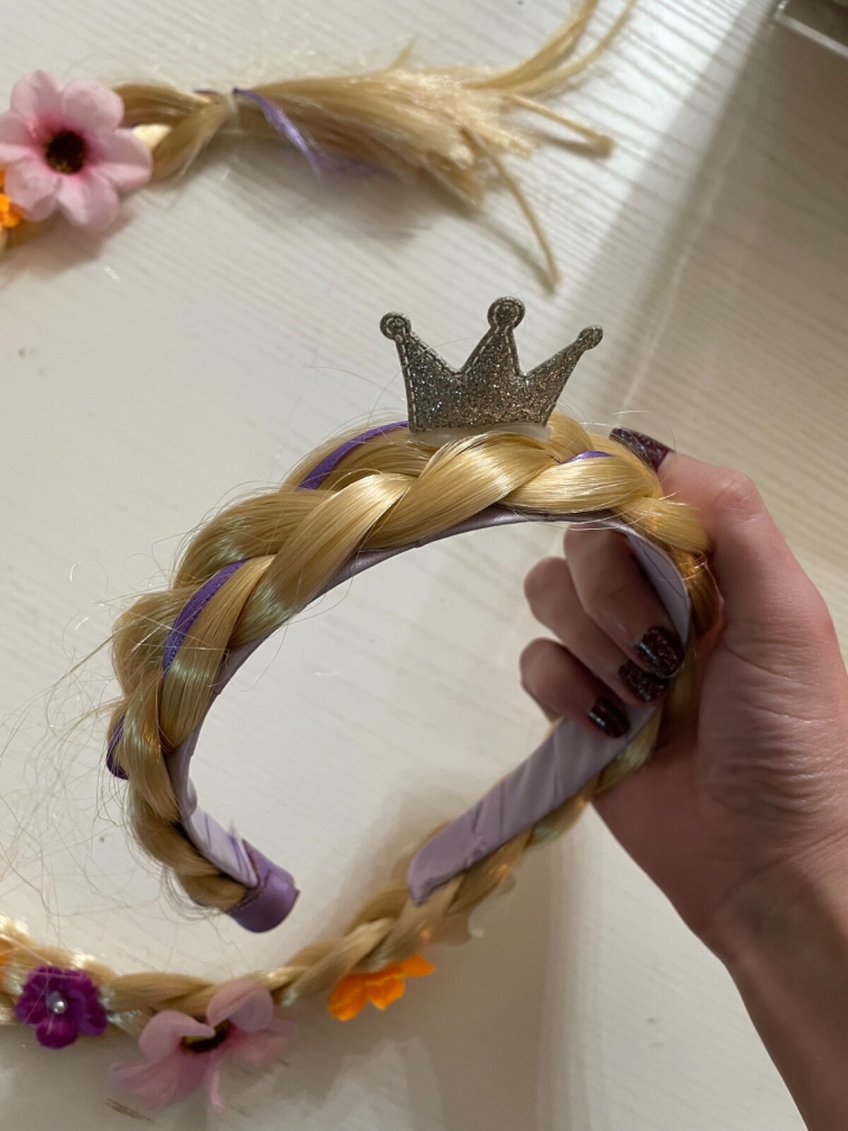 Girls Costume Disney Rapunzel Braid Hair Headband Flo… - Gem