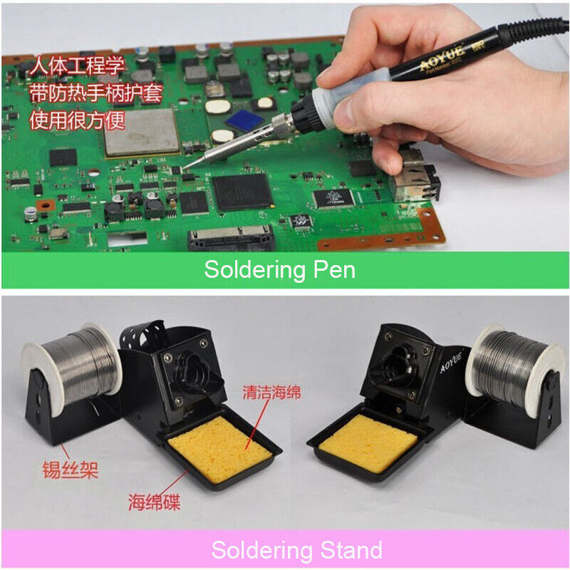 220V Electric Soldering Station Temperature Control Solder Iron Rework ...
