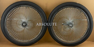 20" DAYTON 144 SPOKE FRONT & COASTER RIMS W/ 20 X 2.125 SOLID BLACK ...