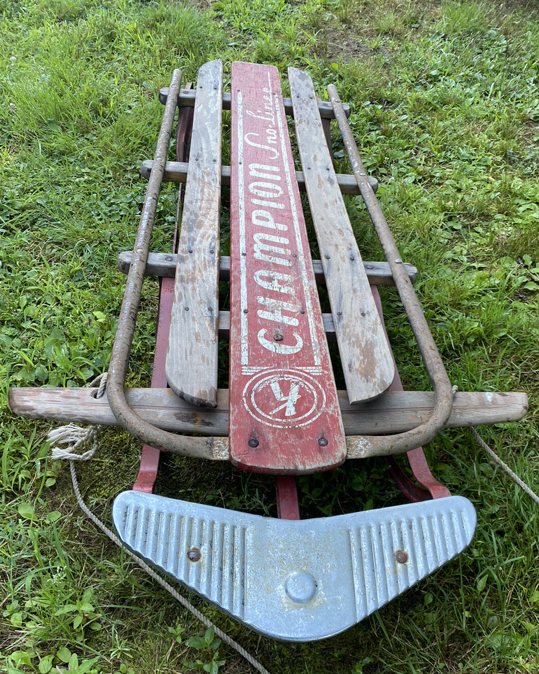 Vintage Champion Sno-Liner Racing snow Sled 48" 1950's Kalamazoo ...