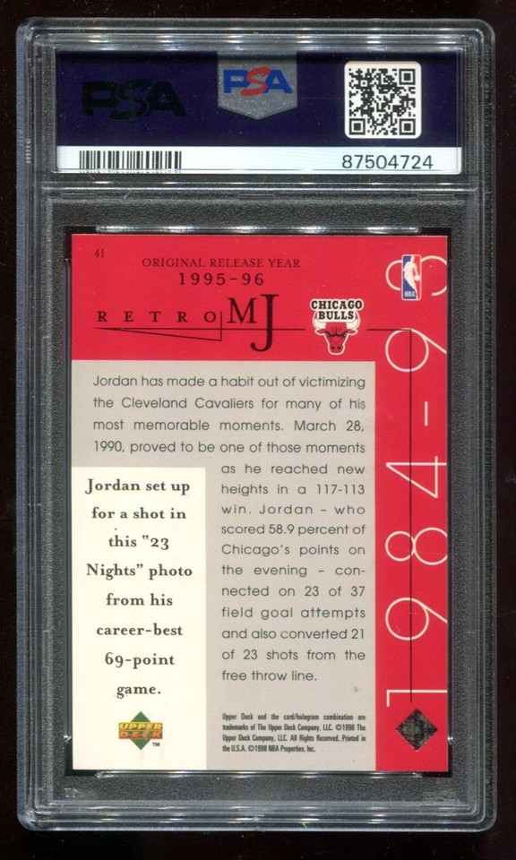 1998 UD MJ Career Coll #41 Michael Jordan PSA 8 NM-MT MJ Retro Bulls ...