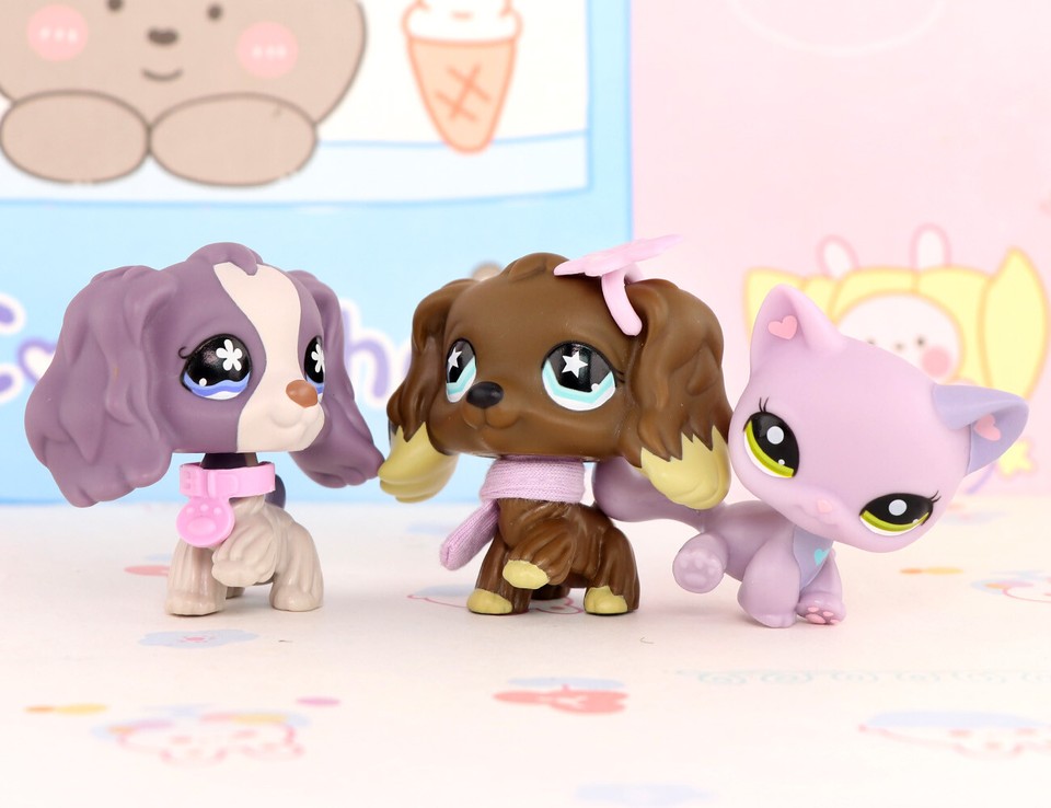 3pc Pet Shop LPS Sitting Cat #1994 Cocker Spaniel Cute Kid Gift lps ...