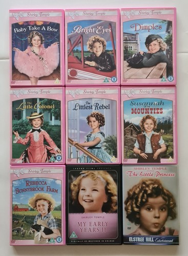 Shirley Temple 9 DVDs Baby Eyes Dimples Little Colonel Rebel Susannah ...