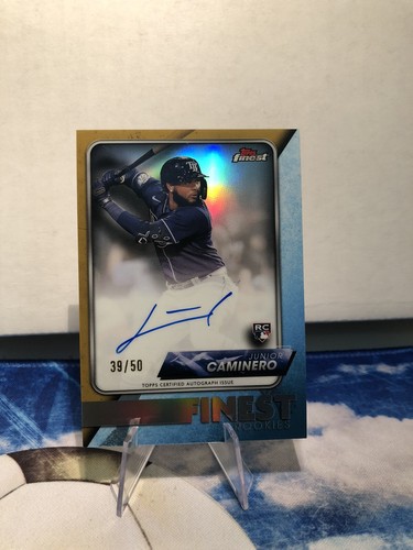 2024 Topps Finest Gold Refractor Junior Caminero Rookie Auto /50 #FR-JC ...