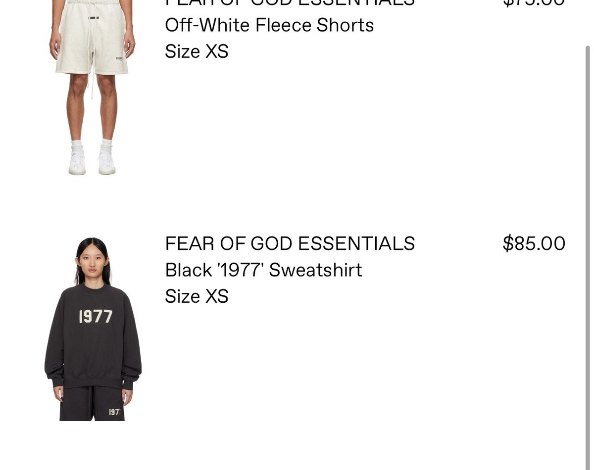 Fear of God Essentials 1977 Crewneck Iron Grey Black SS22 Fear of God Essentials 1977 Crewneck Iron Grey Black SS22
