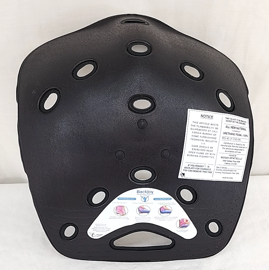 BackJoy SitSmart Posture Plus Seat Lower Back Pain Relief Travel Black ...