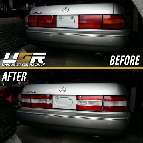 4PCS DEPO JDM Style Red Clear Tail Lights For 1991-1994 Lexus LS400 ...
