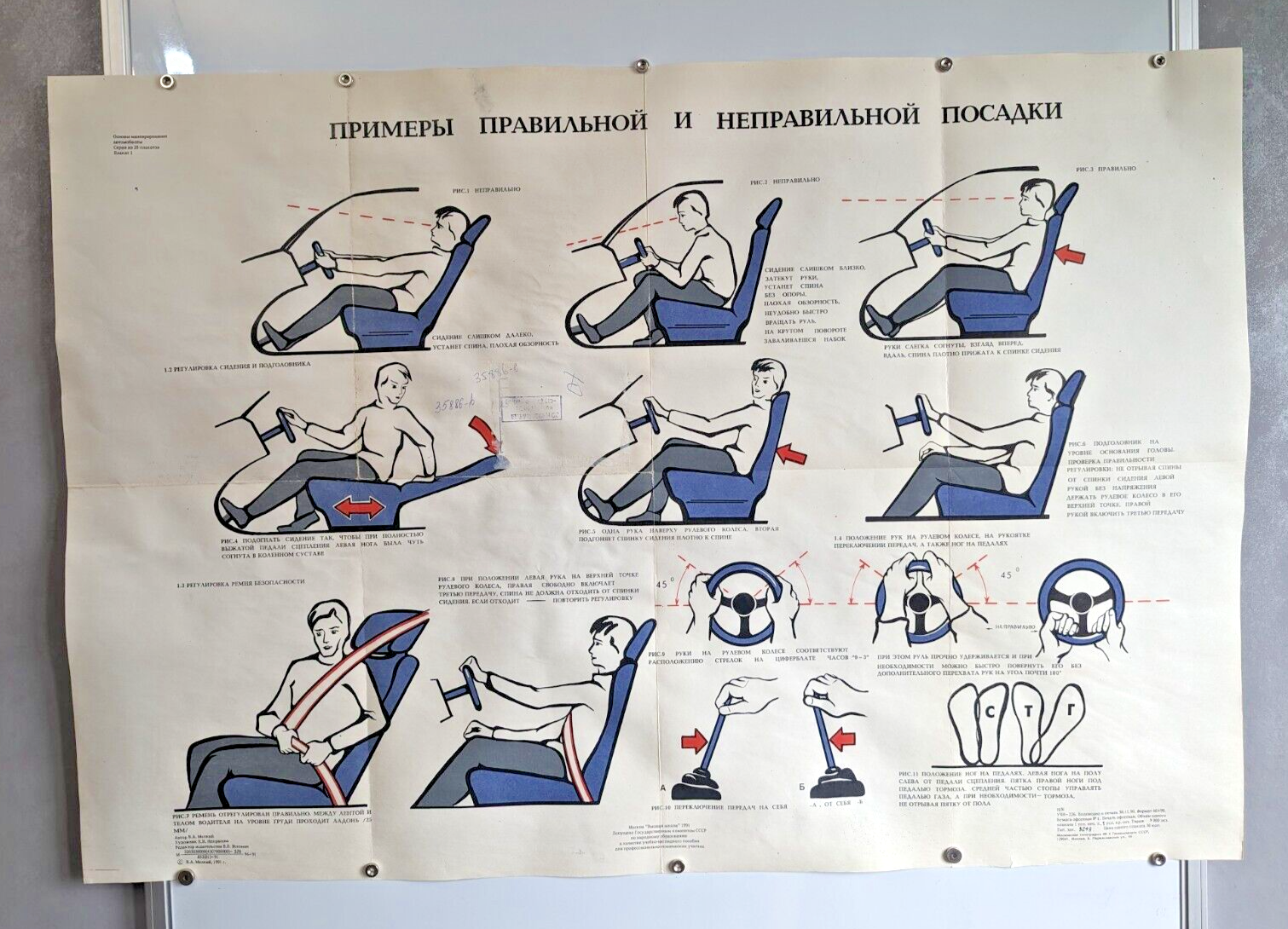 examples of correct and incorrect driver position - soviet poster - 36 ...