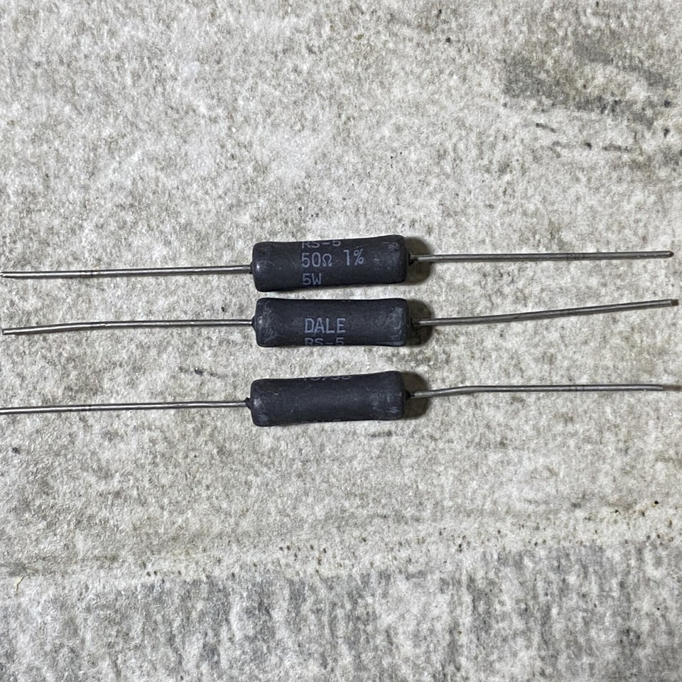 Resistor, DALE, RS-5, 50Ω, 5W, 1%, T8738, Non-Inductive, Wirewound ...